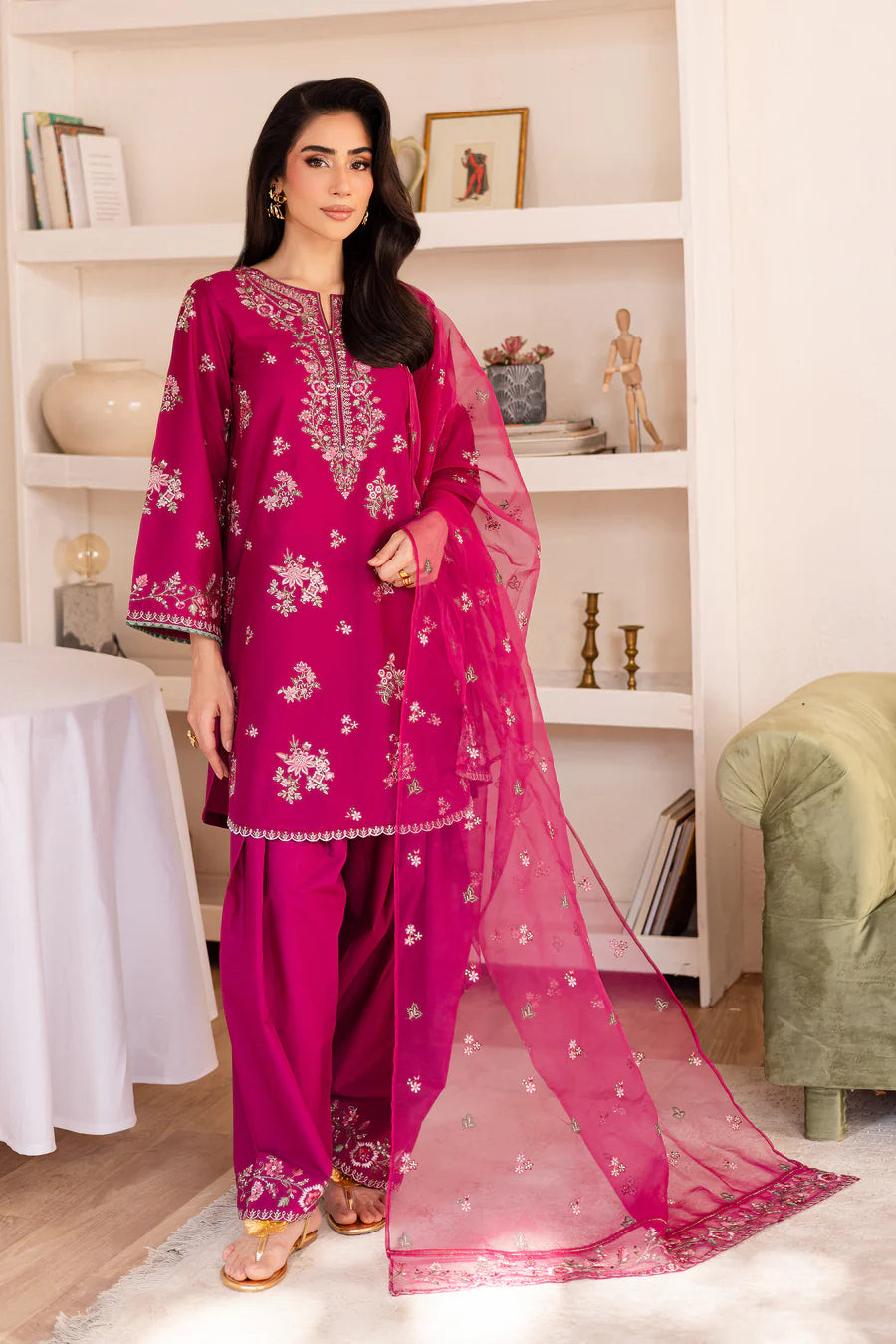 Abeer - 3 PC Embroidered Dress – Zeenat Pret