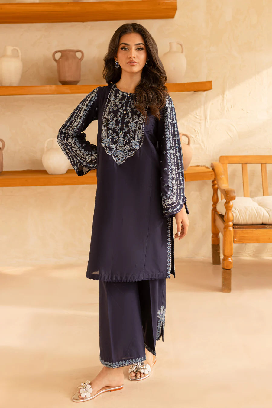 Raafta - 2 PC Embroidered Dress – Zeenat Pret